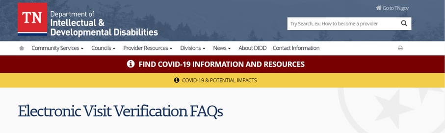 Electronic Visit Verification (EVV) in Tennessee